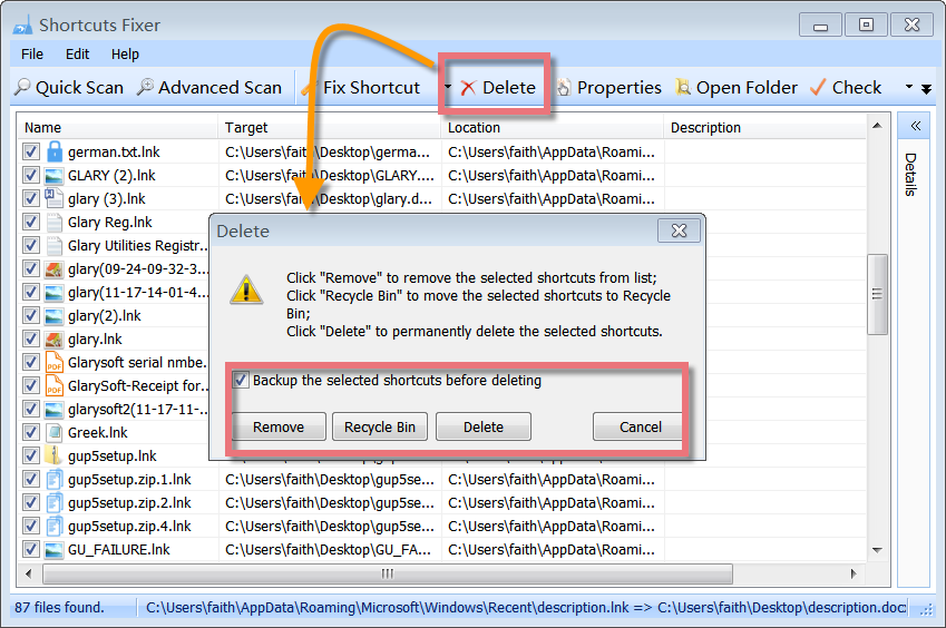 Shortcuts Fixer – Glarysoft Knowledge Base