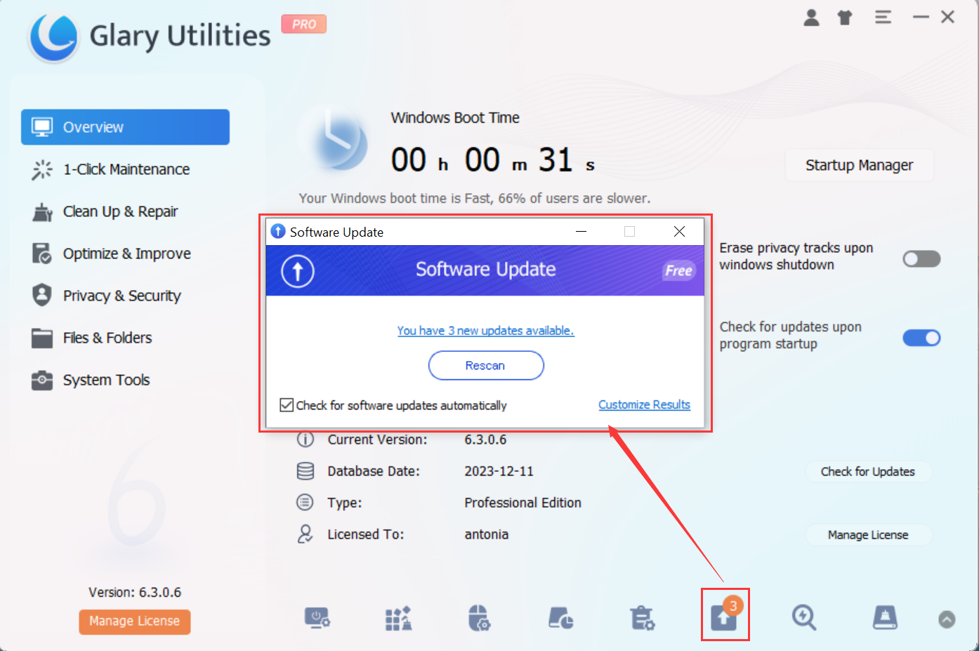 Integrated Software Update – Glarysoft Knowledge Base